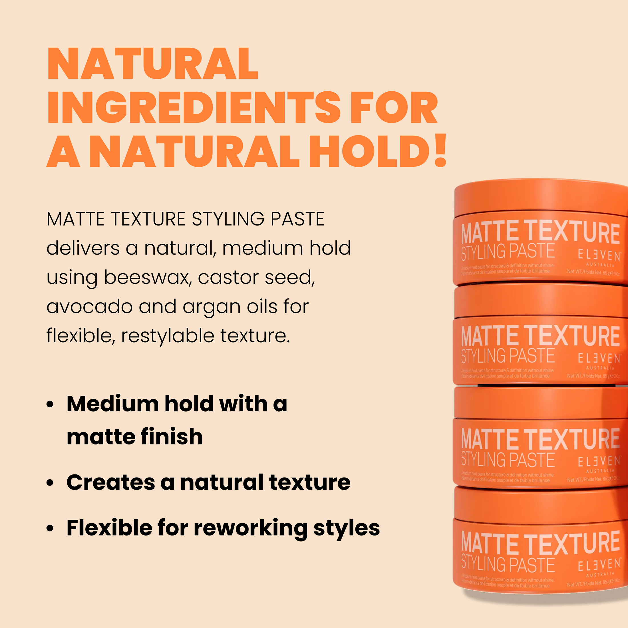 Matte texture styling paste 3 oz - Eleven Australia – ELEVEN Australia