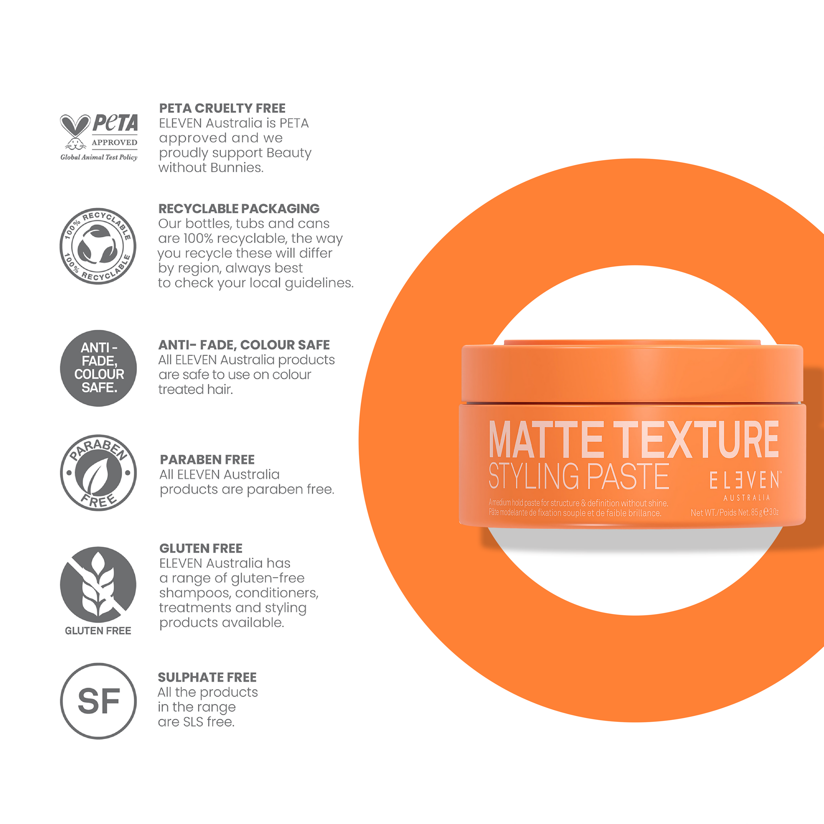 Matte texture styling paste 3 oz - Eleven Australia – ELEVEN Australia